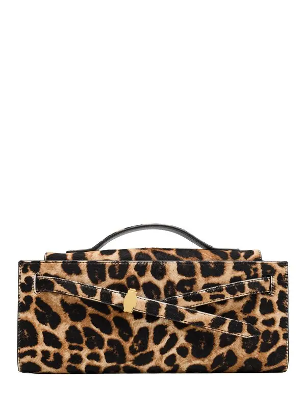 Veronica Beard Animal-print Calf Hair Clutch Bag - Dark Acorn