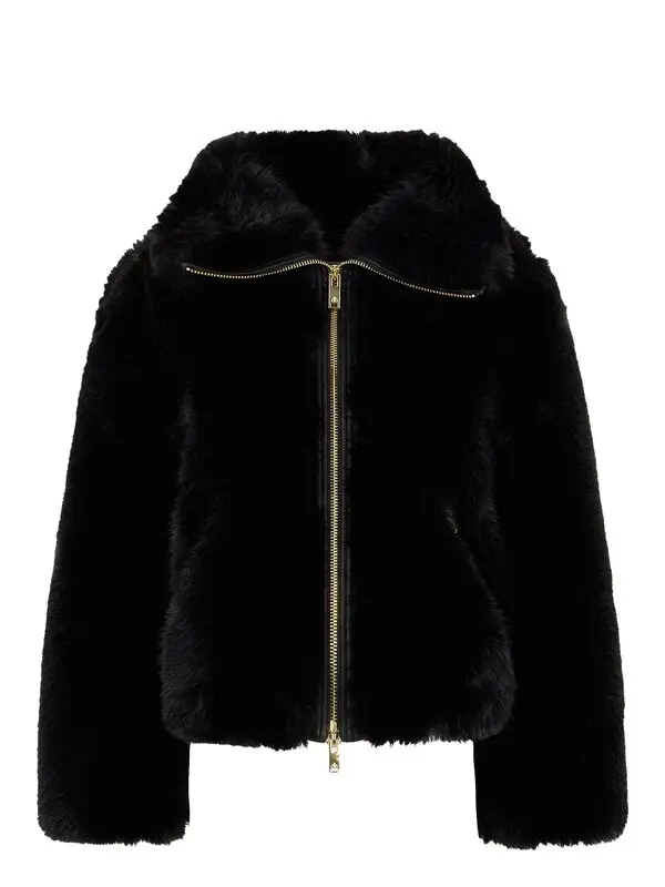 Moose Knuckles Sutton Bunny Faux Fur Jacket - Black