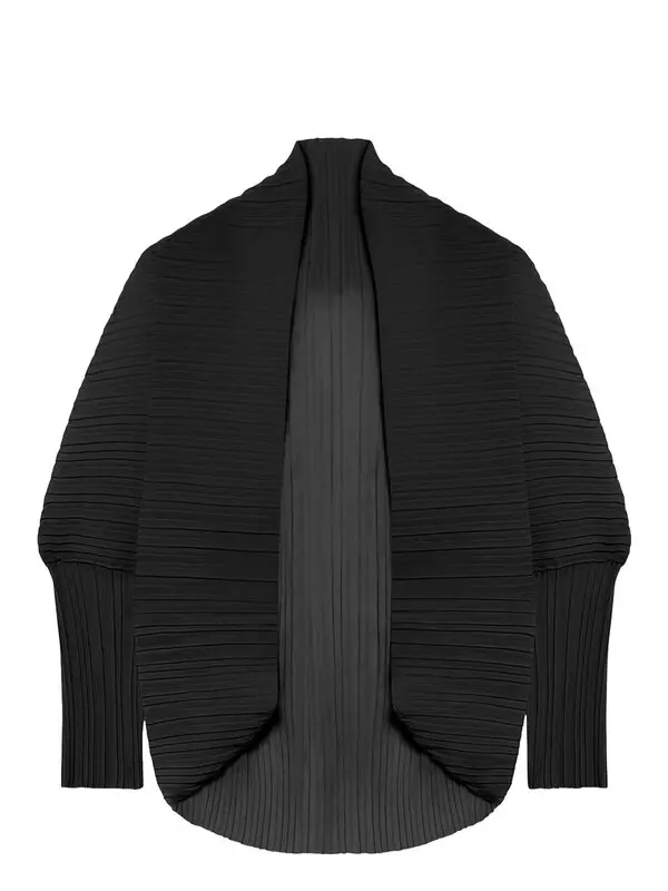 Max Mara Vesuvio Plissé Chiffon Shrug Cape - 009 Black