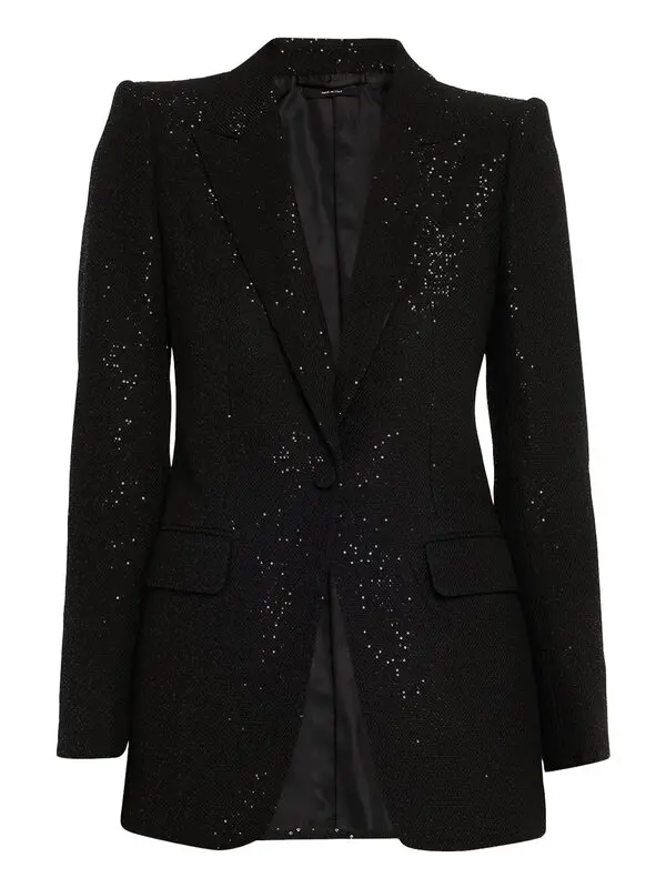 TOM FORD Sequined Single-breasted Blazer - Black