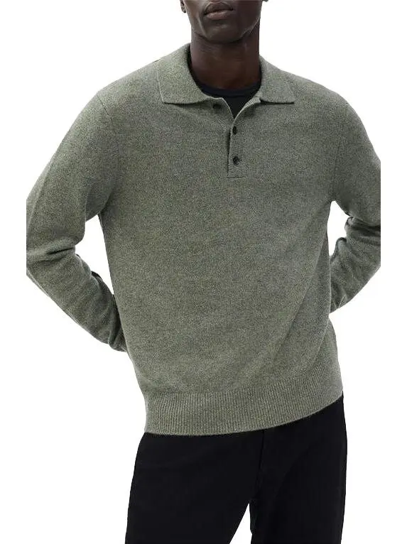 Rag & Bone Declan Cashmere Polo Sweater - Army