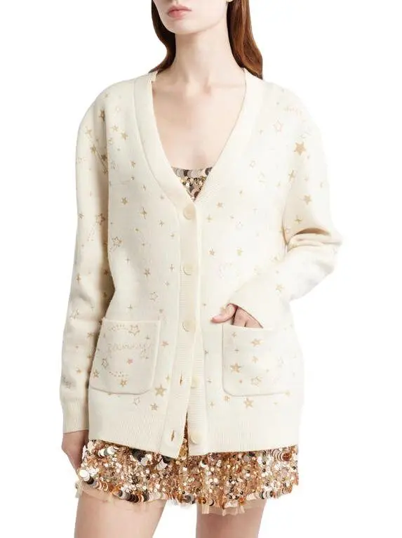 LoveShackFancy Mar Shimmer Cardigan - Golden Star