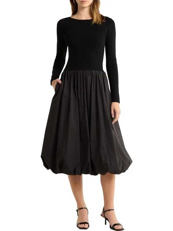 Rails Romana Bubble Hem Cocktail Dress - Black