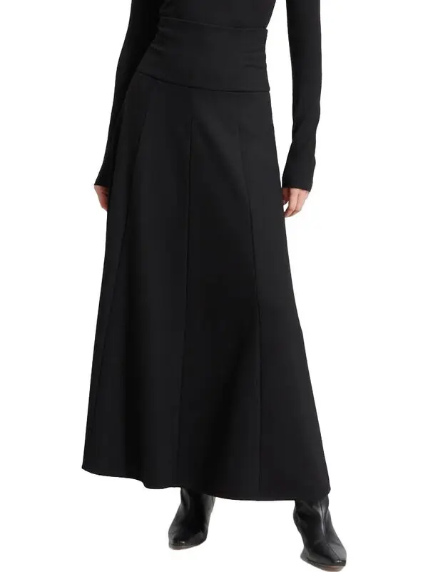 MARCELLA India Ponte Maxi Skirt - Black