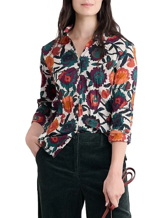 SEASALT CORNWALL Larissa Printed Organic Cotton Shirt - Figurative Floral Aran