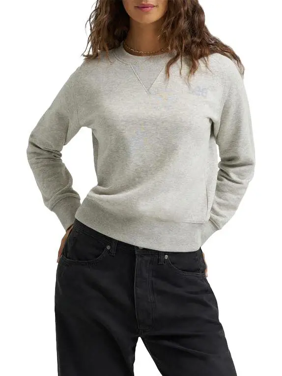 LEEM Crewneck Crop Sweatshirt - Washed Gray Heather