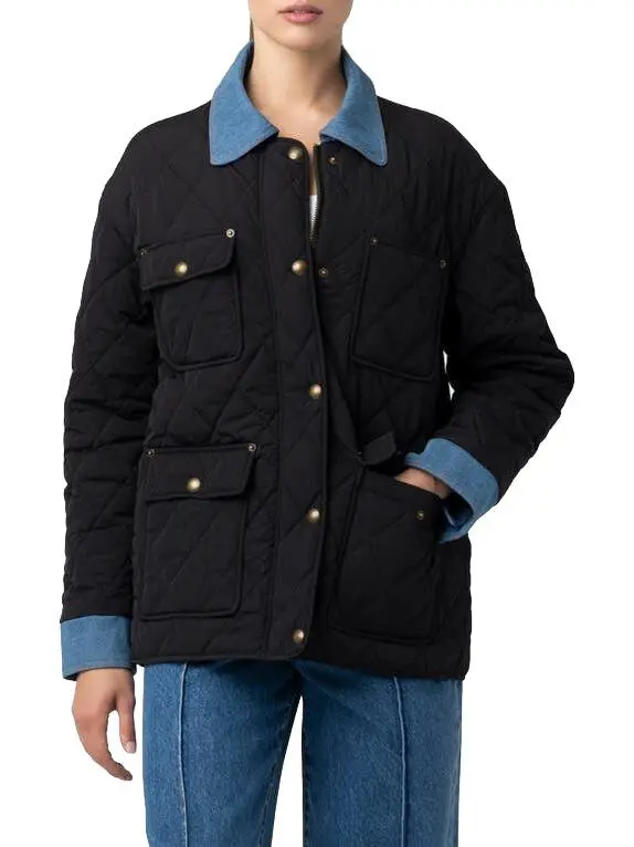 Blanknyc Quilted Barn Jacket With Denim Trim - Barn Charm