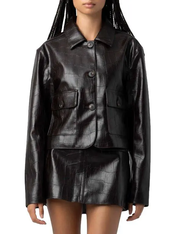 Blanknyc Embossed Faux Leather Jacket - Inner Drive