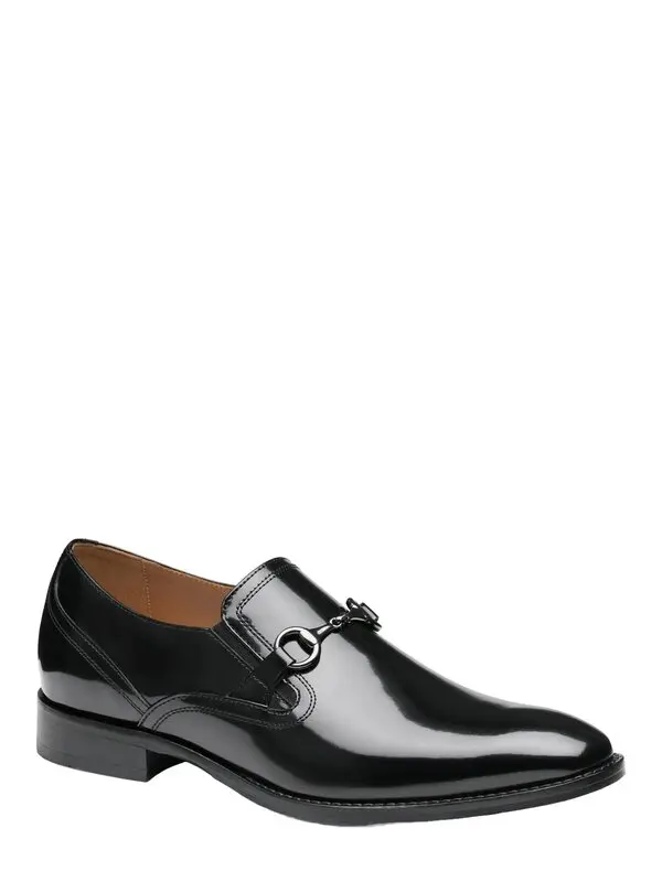 Johnston & Murphy Richland Bit Loafer - Black Brush-off Leather