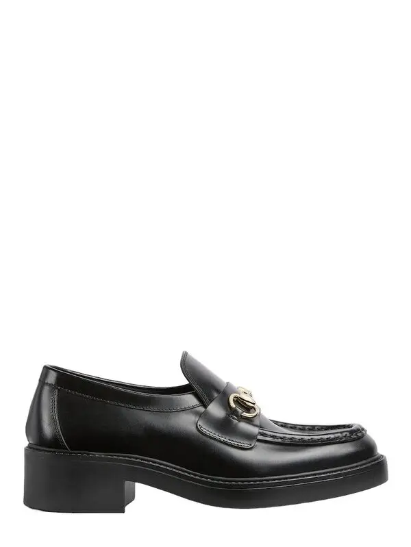 Gucci Leather Loafer With Horsebit - Black
