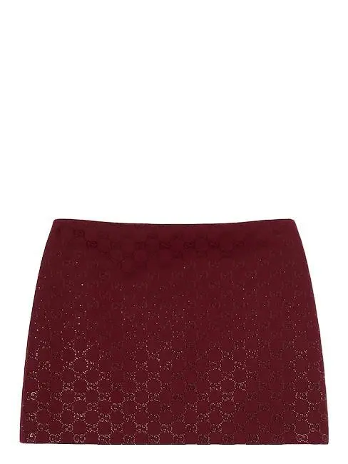 Gucci Gg Canvas Skirt With Crystals - Brown