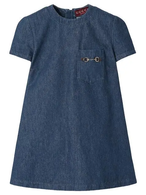 Gucci Denim Dress With Horsebit - Blue
