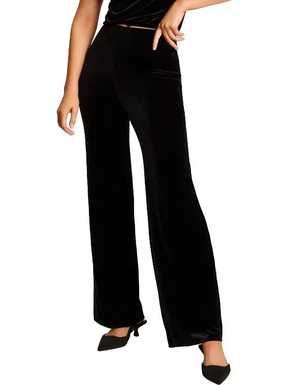 Commando Velvet Wide Leg Trousers - Black