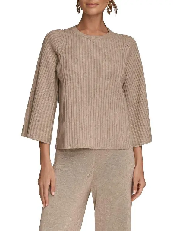 Donna Karan New York Rib Knit Top With Flared Sleeves - Nolita