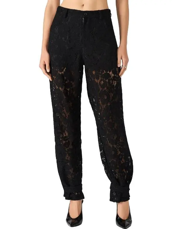 Steve Madden Guipure Lace Pants - Black