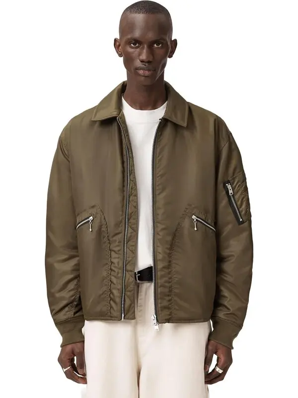 ALLSAINTS Fallon Bomber Jacket - Khaki Brown