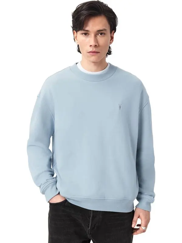 ALLSAINTS Asher Ramskull Boxy Sweatshirt - Misty Blue