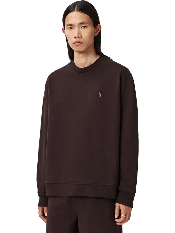 ALLSAINTS Asher Ramskull Oversized Sweatshirt - Plum Brown