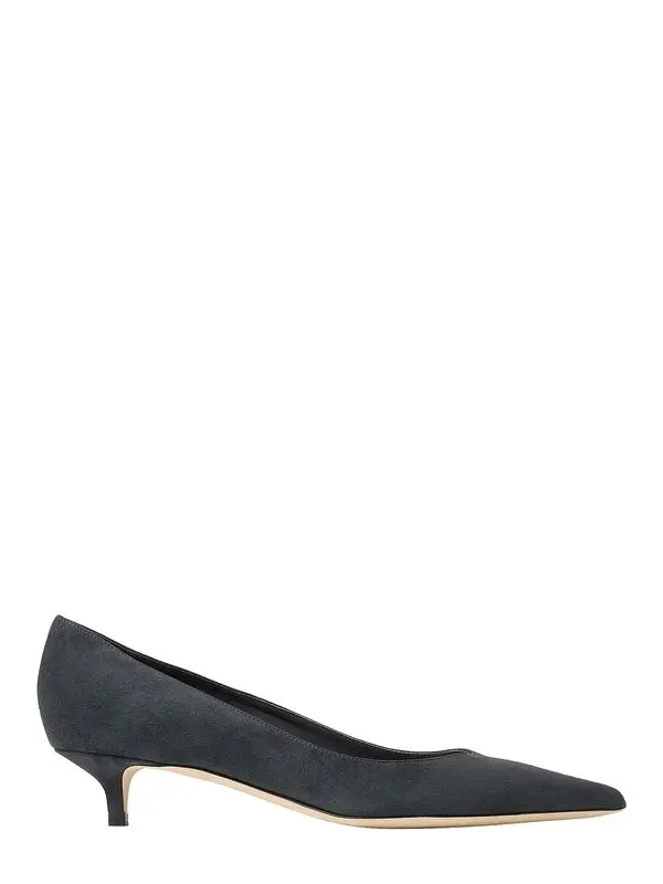 JIMMY CHOO Amelia Suede Kitten Heel Pumps - Grey