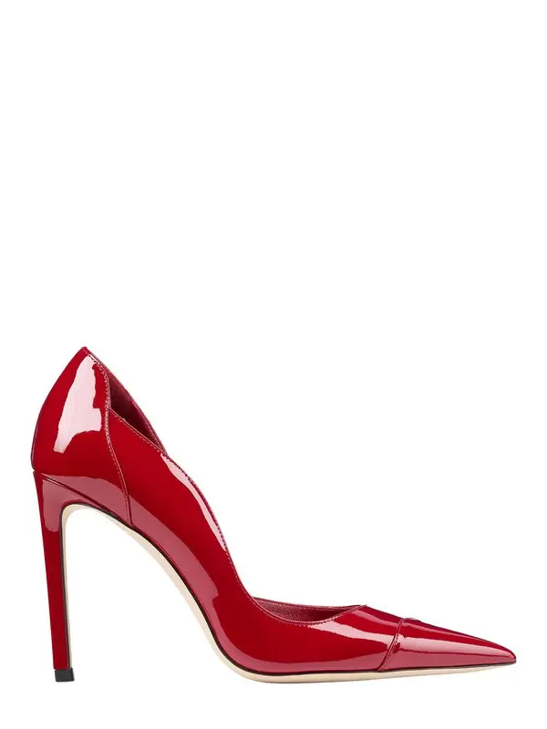 JIMMY CHOO Brigitte 100 Patent Leather Pumps - Ruby Red