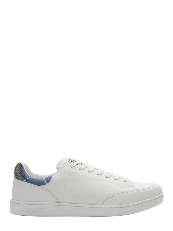 Burberry Leather Set Low-top Sneakers - Porcelain White/wave Blue