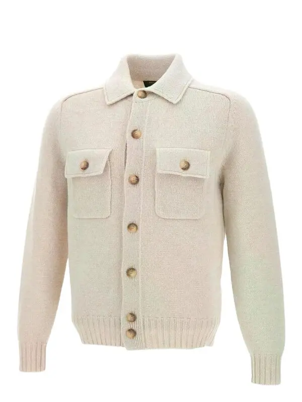 GRAN SASSO Buttoned-up Patch-pocket Jacket - Neutrals