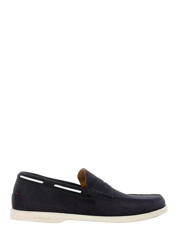 Kiton Stitching-detail Almond-toe Loafers - Blue