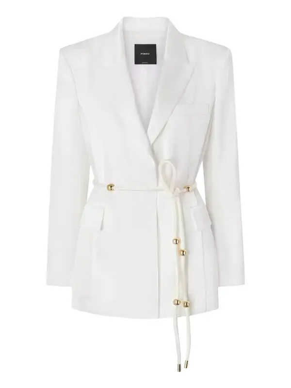 Pinko Rope Tie Double-breasted Jacket - White
