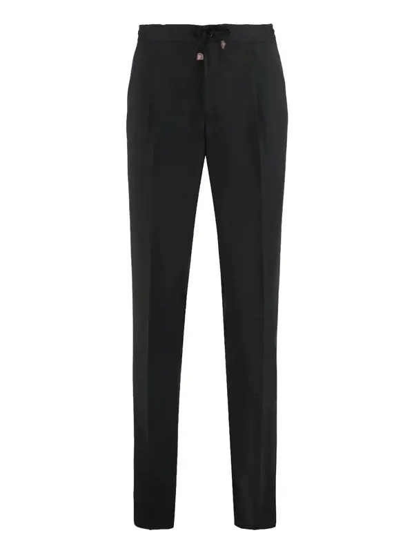 SLOWEAR Drawstring-fastening Wool Trousers - Black