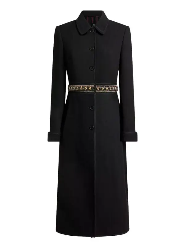 Etro Jewel-embellished Wool Coat - Black