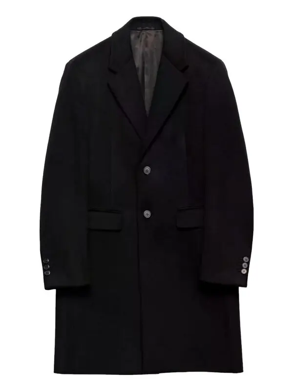 Prada Notch-lapel Wool Coat - Black