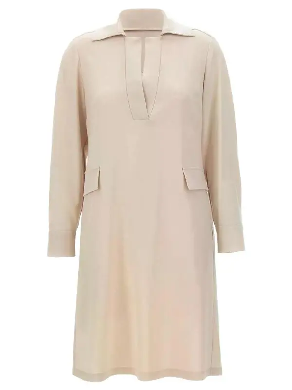 ELENA MIRO` Polo-collar Shirt Dress - Neutrals