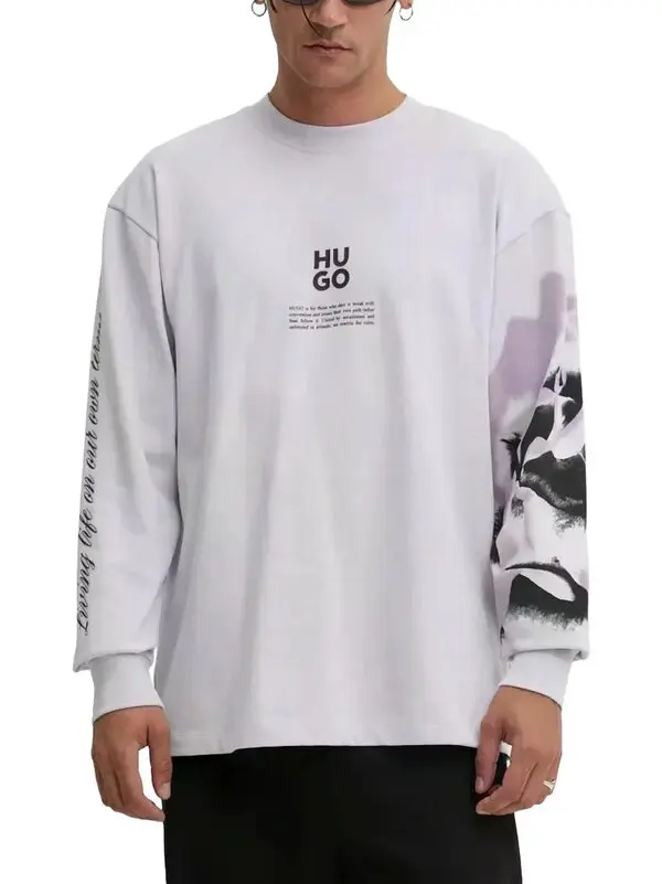 Hugo Boss Graphic Long Sleeve Sweatshirt - Purple