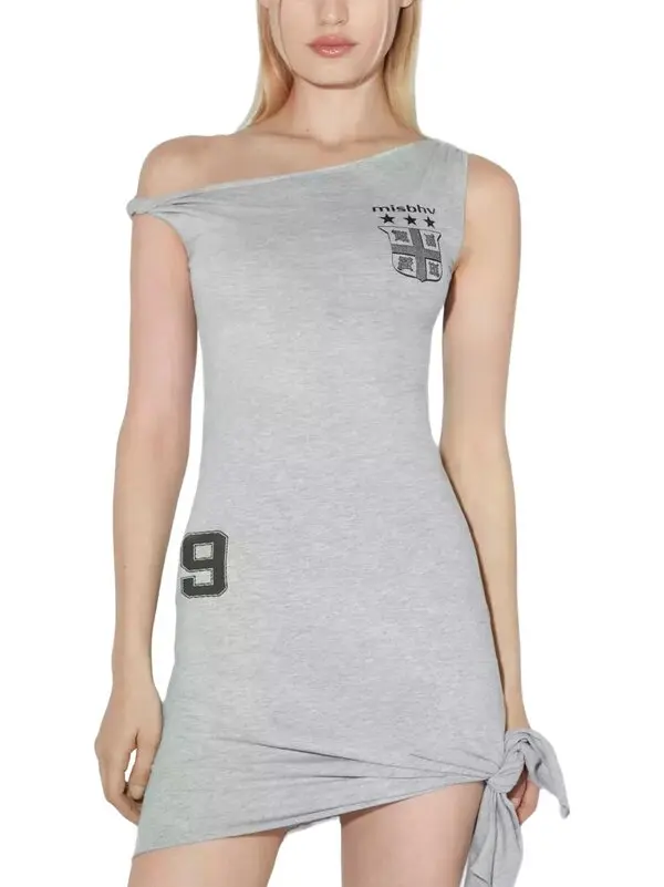 MISBHV Knot-graphic Football Mini Dress - Grey