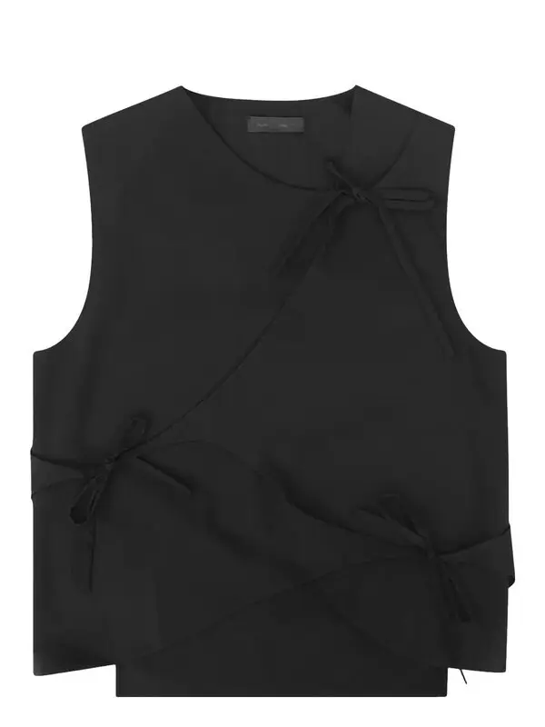 HELIOT EMIL Tie-fastening Layered Vest - Black