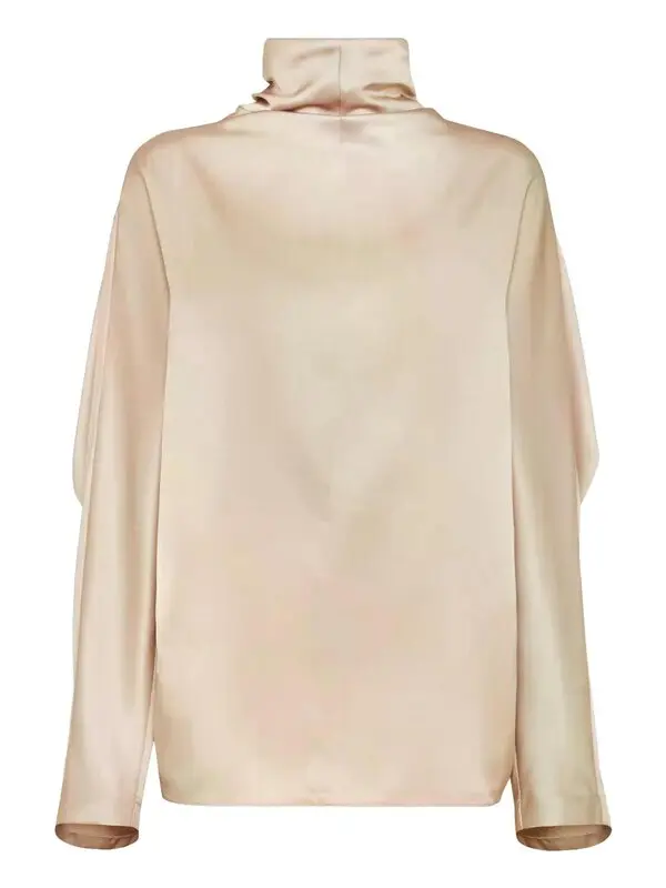 Brunello Cucinelli Double Silk Satin Blouse - Neutrals