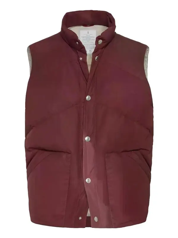 Brunello Cucinelli Padded Buttoned Gilet - Red