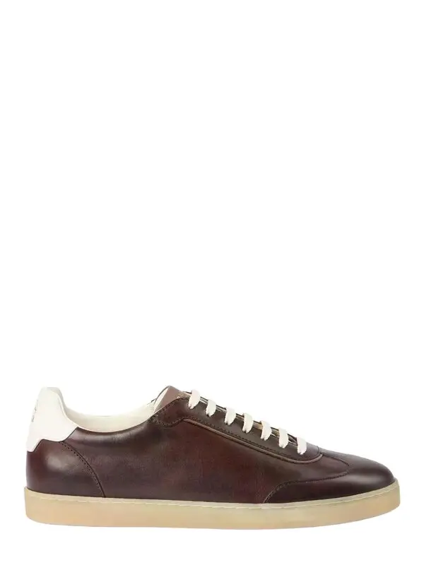 Brunello Cucinelli Leather Low Top Sneakers - Brown