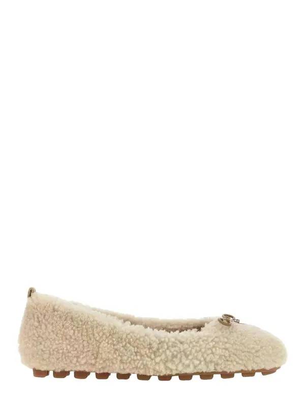 Hogan Shearling Ballerina Shoes - Neutrals