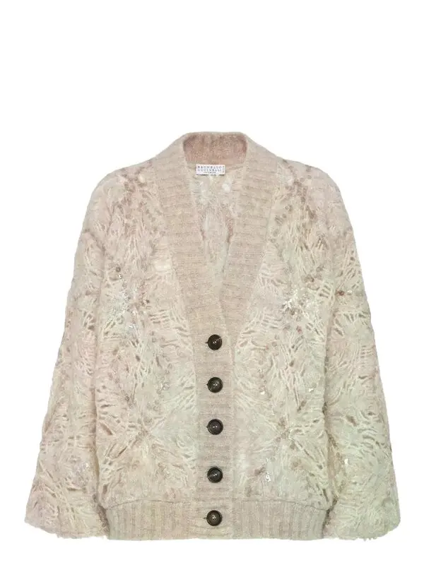 Brunello Cucinelli Long-sleeve Open Knit Cardigan - Neutrals