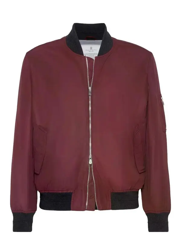 Brunello Cucinelli Padded Bomber Jacket - Red