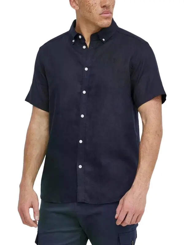 LES DEUX Kris Linen Shirt - Blue