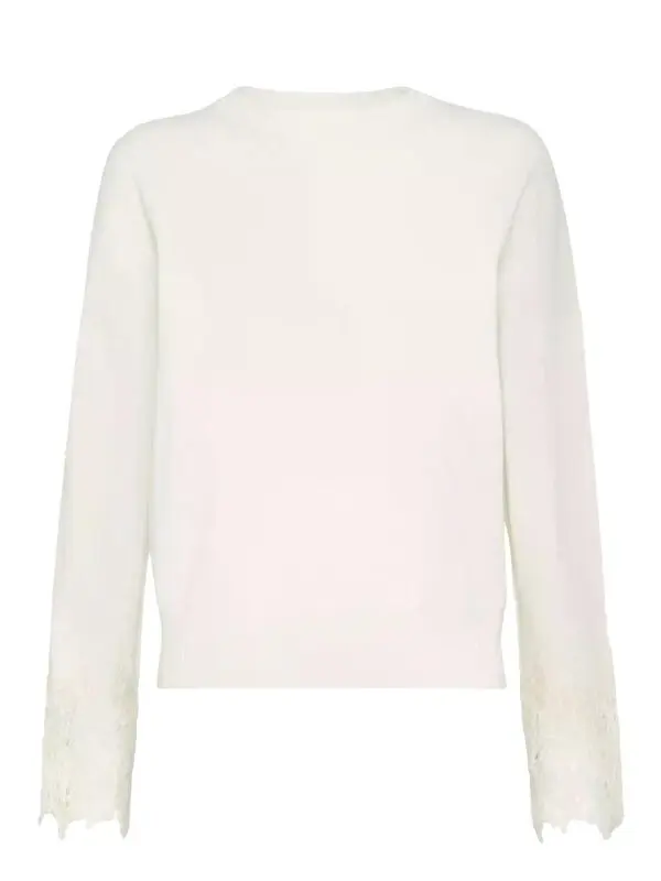 Brunello Cucinelli Lace-cuffs Sweater - Neutrals