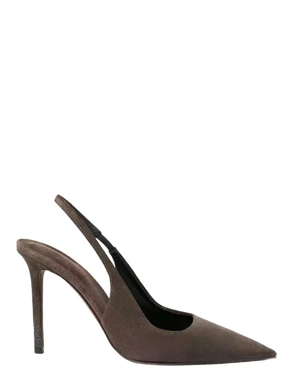 Brunello Cucinelli Suede Slingback Pumps - Brown