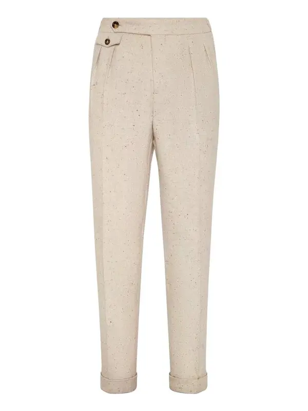Brunello Cucinelli Pressed-crease Trousers - Neutrals