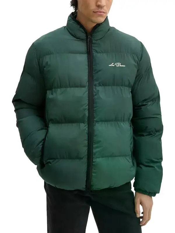 LES DEUX Logo-embroidered Padded Jacket - Green