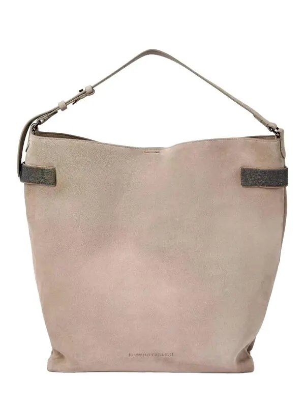 Brunello Cucinelli Monili-detail Shoulder Bag - Grey