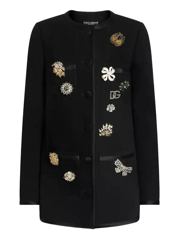 Dolce & Gabbana Embellished Button-front Jacket - Black