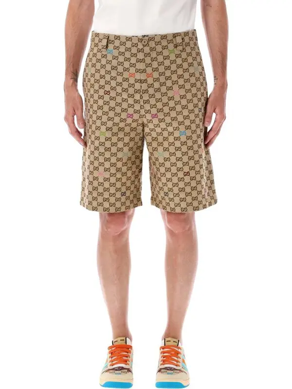 Gucci Gg Canvas Shorts - Camel Beige