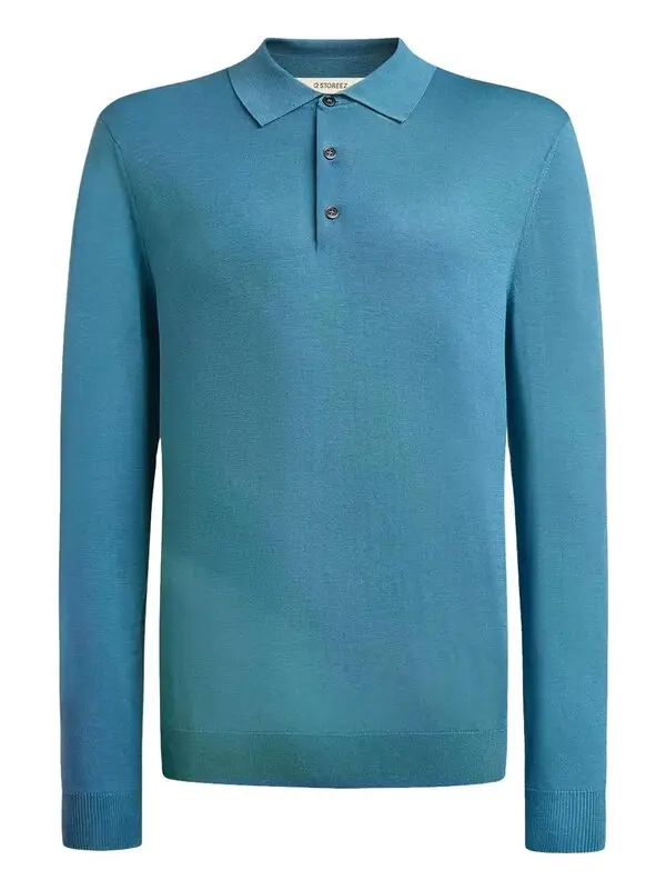 12 STOREEZ Buttoned Polo Shirt - Blue